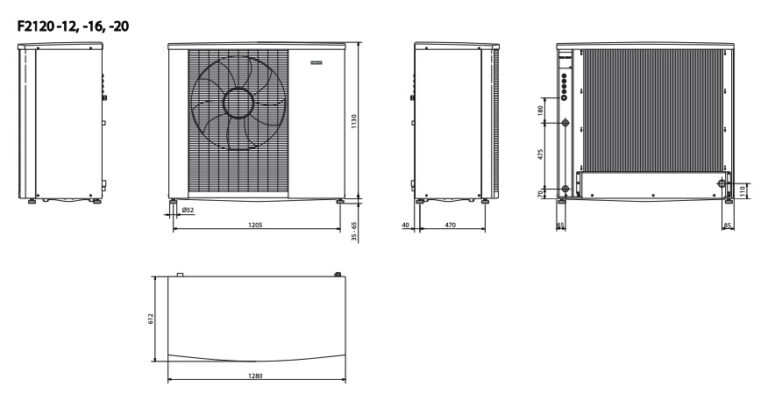 Pompa ciepła NIBE 16kW F2120 typu monoblok